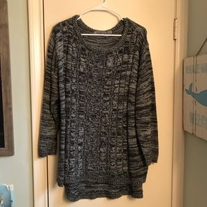 jason maxwell | Sweaters | 34 Sleeve Marled Gray Cable Sweater Womens ...